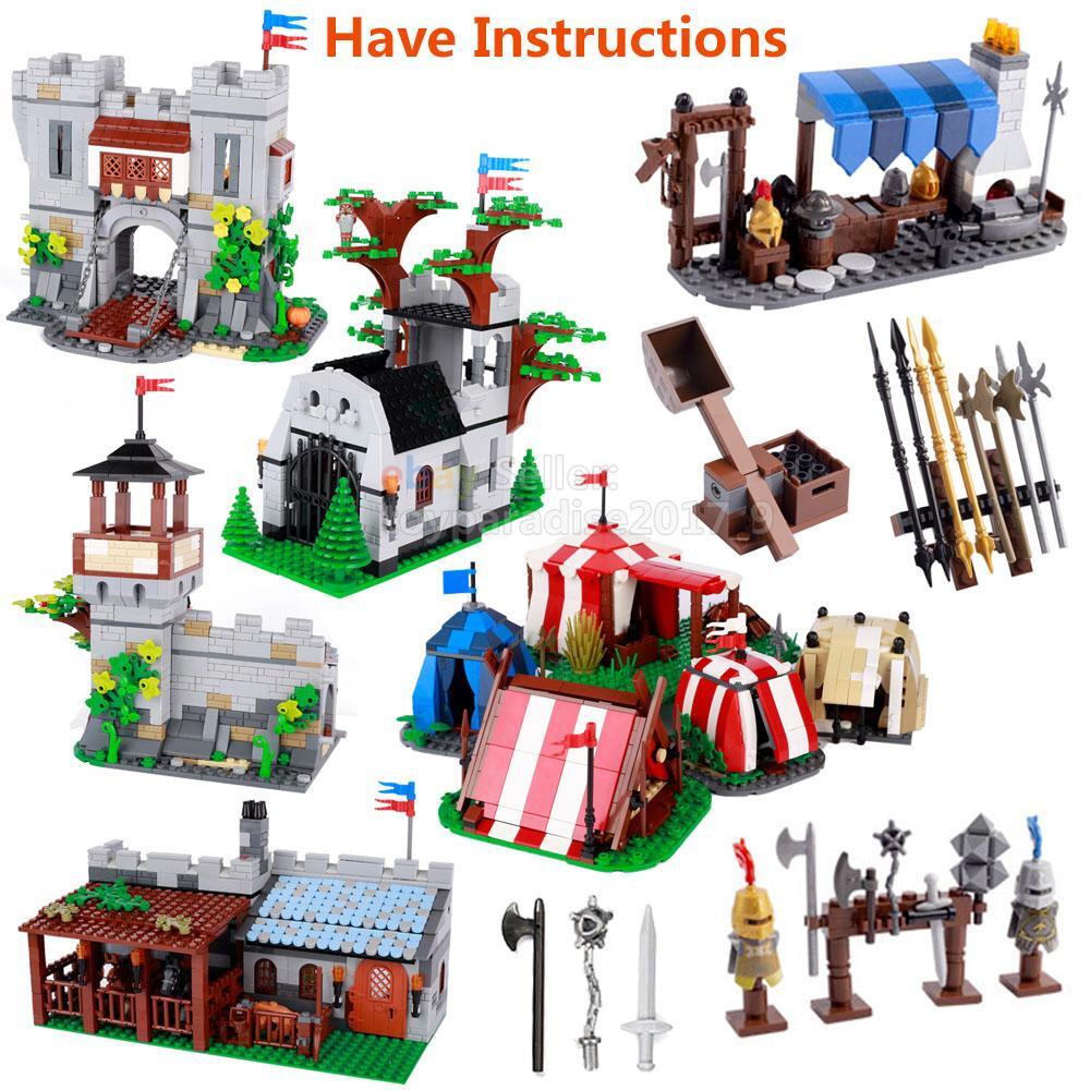 MOC Military Medieval Knight Castle Weapon Rack Catapult Blacksmith ...