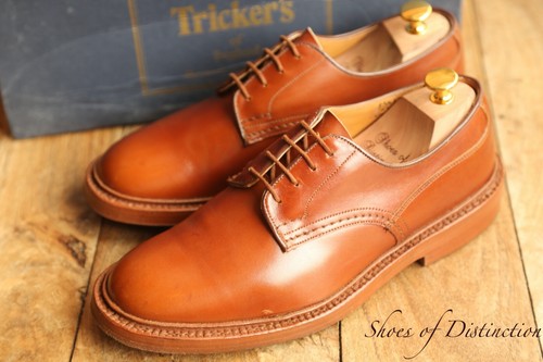 Tricker's Trickers Woodstock Tan Brown Leather Derby Lace Up Shoes UK 8 ...