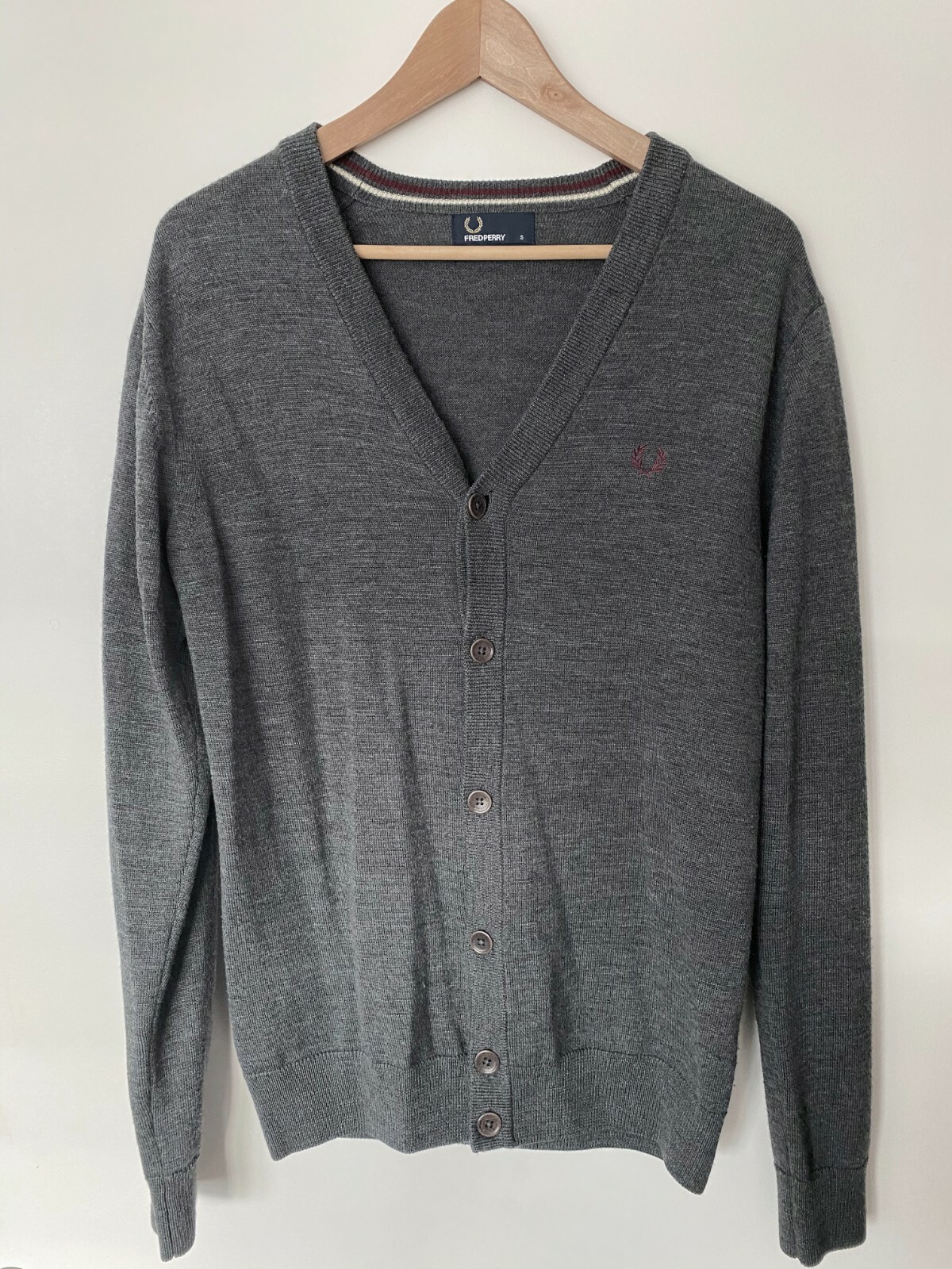 Authentic "Fred Perry" Merino Cardigan T/S - Gem