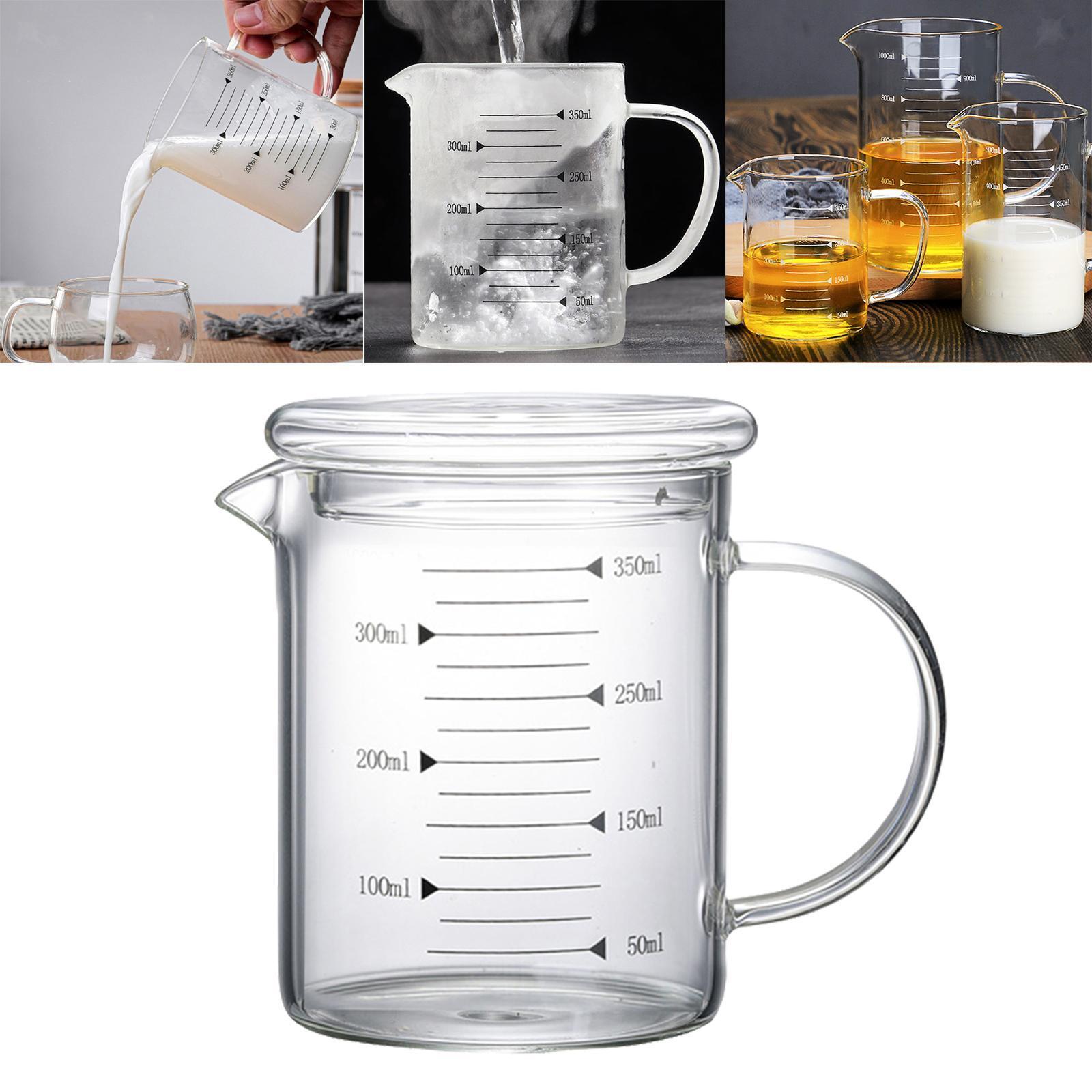 4xGlass Measuring Cup Transparent Pitchers for Water Milk Beverage | eBay