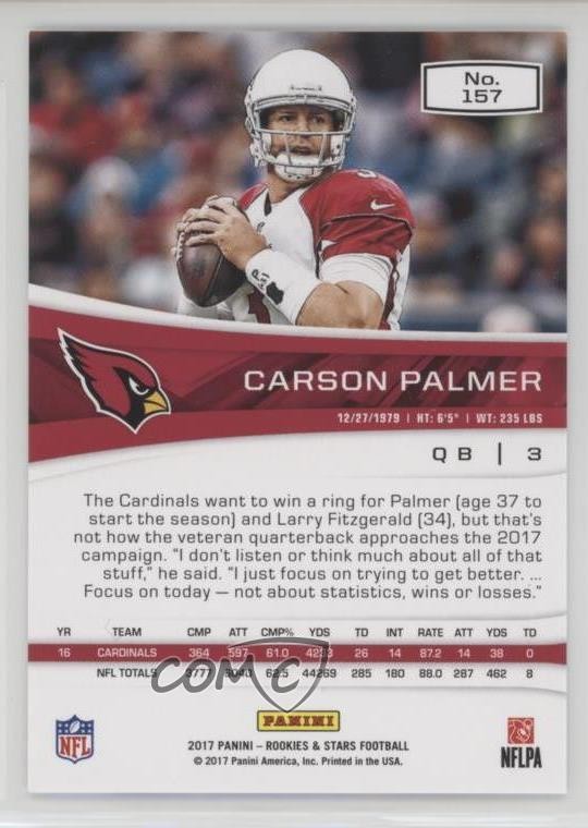2017 Panini Rookies & Stars True Blue 44/49 Carson Palmer #157 7l6 | eBay