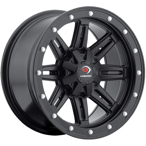 (Set of 4) Vision UTV 550 14x7 4x110 +2.5mm Matte Black Wheels Rims 14 ...
