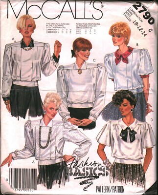 2790 Vintage McCalls SEWING Pattern Misses Pullover Blouse Top Shirt ...