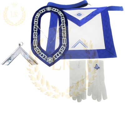 MASONIC REGALIA BLUE LODGE worshipful master APRON set chin collar ...