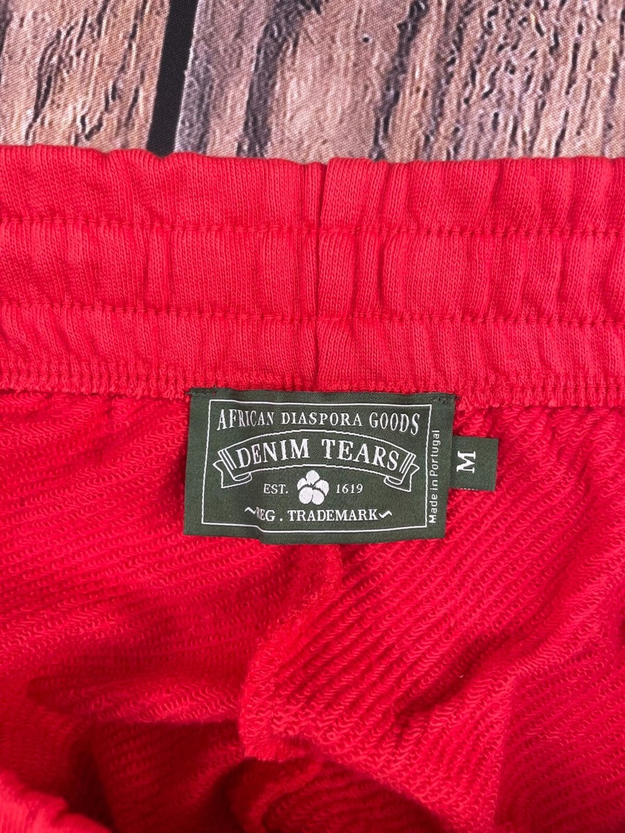 NEW Denim Tears The Cotton Wreath Sweatpants Red Size S-XL NEW Denim Tears The Cotton Wreath Sweatpants Red Size S-XL
