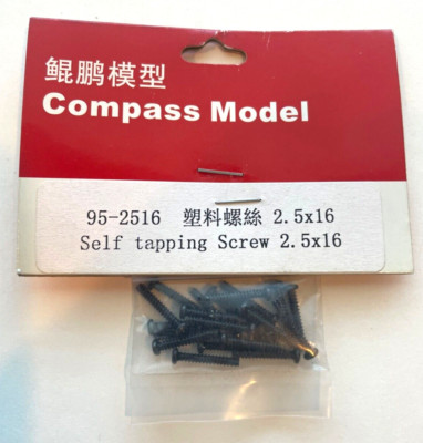 95-2516 Metric Self Tapping Screw 2.5x16 Compass Model RC Heli Knight ...