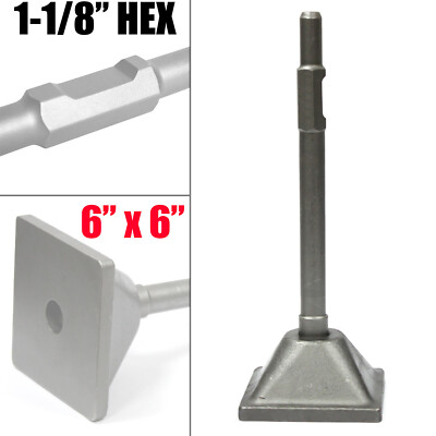 Square Dirt Soil Tamper 6x6 Stamp Plate 1-1/8" Shank For Demolition ...