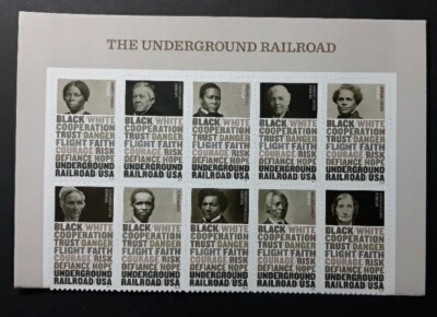 US Scott #5834-43, 2024 Forever, THE UNDERGROUND RAILROAD, Header Block ...