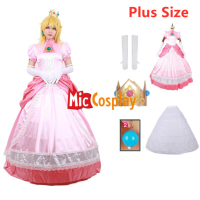 Plus size Women's Princess Cosplay Costume Halloween Pink Fancy Dress ...