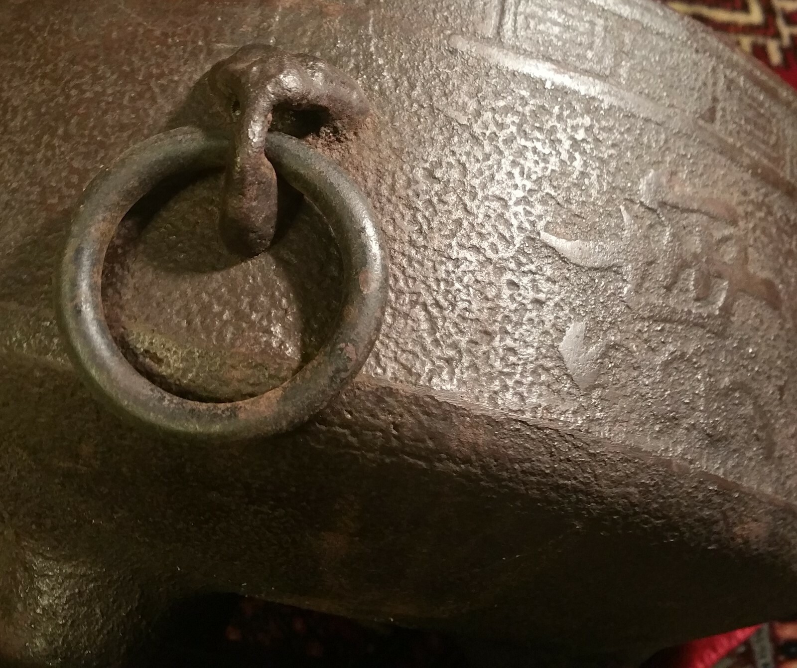 1800s antique japanese censer vtg cast iron hibachi brazier camp fire ...