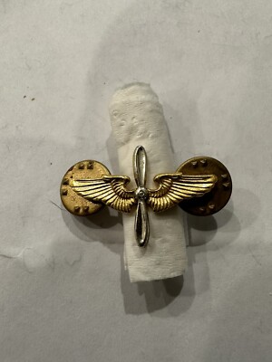 WWII WW2 Era Aviation Cadet Wings Propeller Collar Insignia Military ...