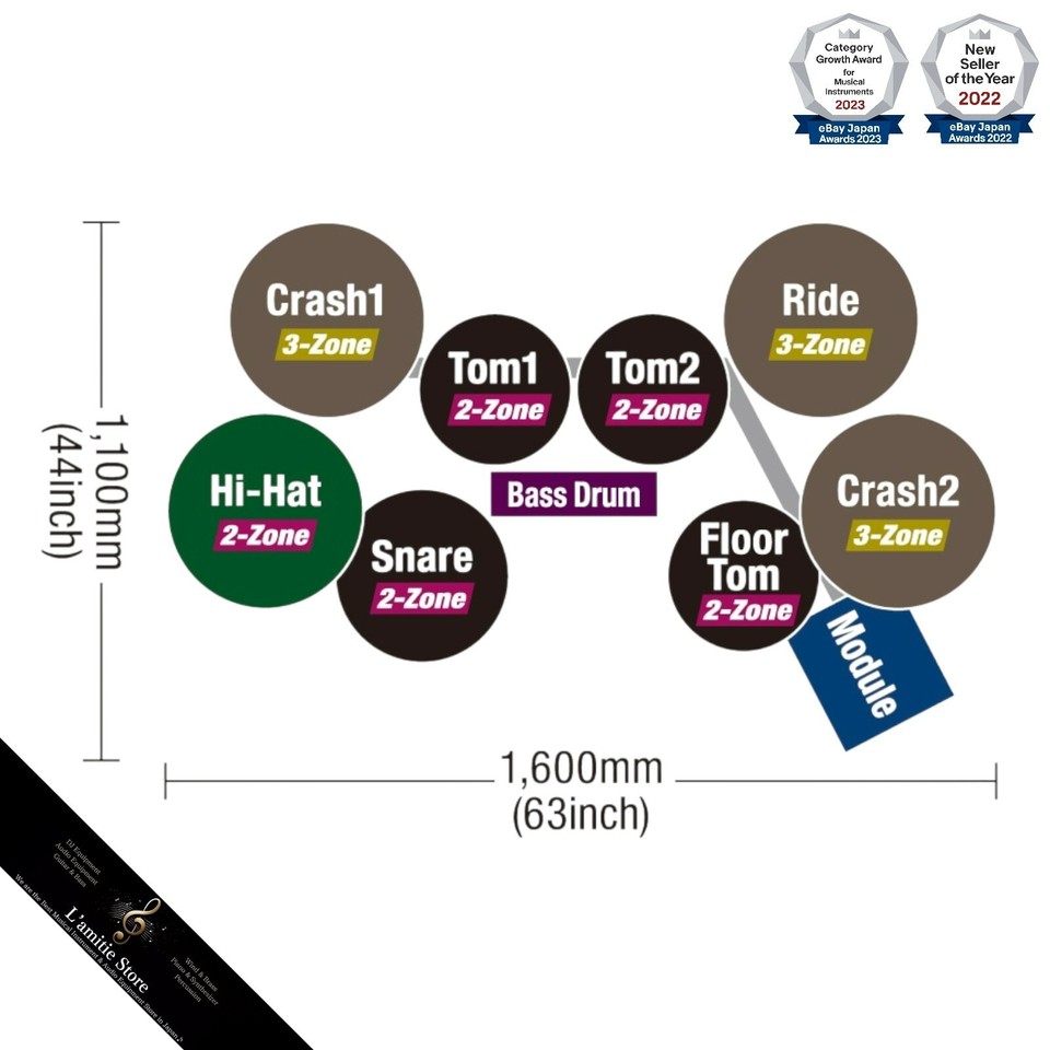 YAMAHA DTX10K-M Black Forest BF Electronic Drum Kit with DTX-PROX Mesh ...