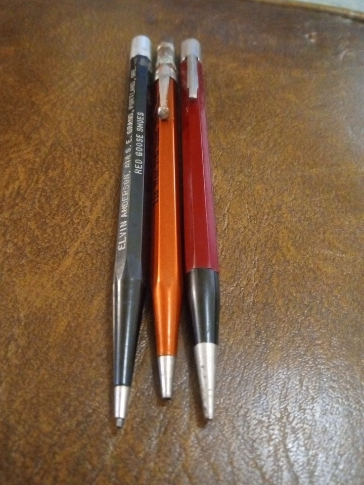 Vintage Mechanical Pencil Lot Of 3 USA Works Light Damage Rare Scripto ...