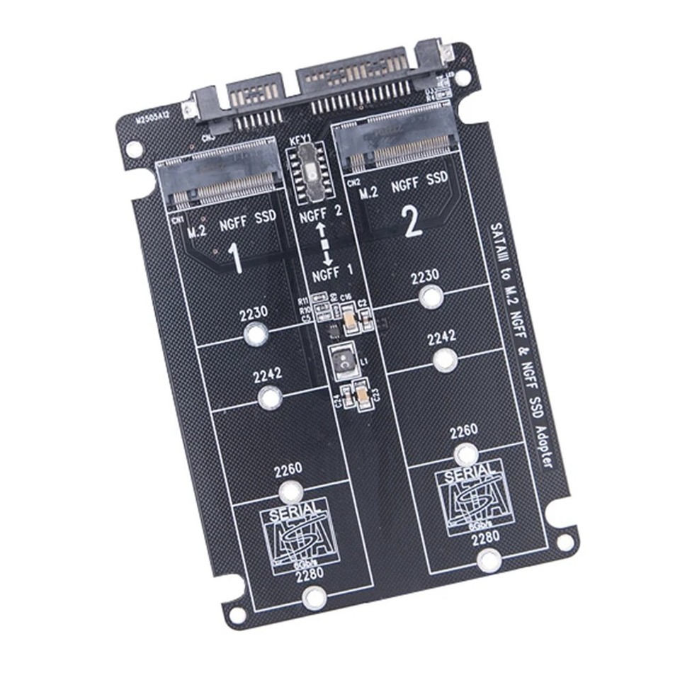Dual-NGFF-Zu--Adapter, 2-Port M.2 SSD B Key zu SATA3.0 6Gbps Konverter ...