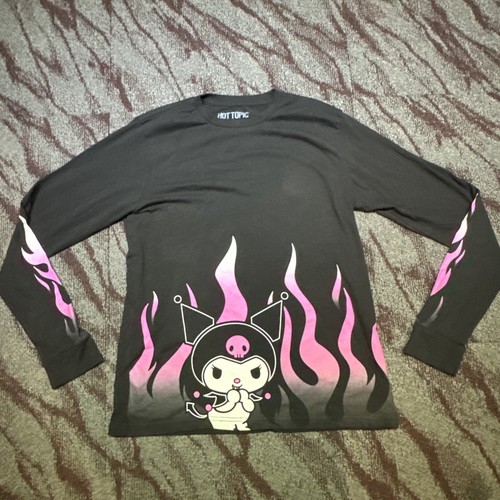 Hot Topic X Kuromi Black Long Sleeve T-Shirt Size S Sanrio Hello Kitty ...