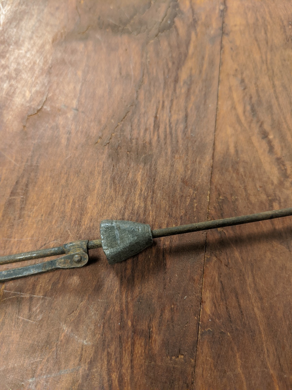 Antique Ice Fishing Tip Up Rod Vintage Handmade Flattened Minie Ball ...