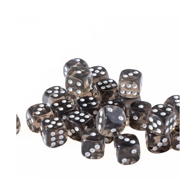 Easy Roller Dice 12mm d6 Dark Translucent w/White (25) New | eBay