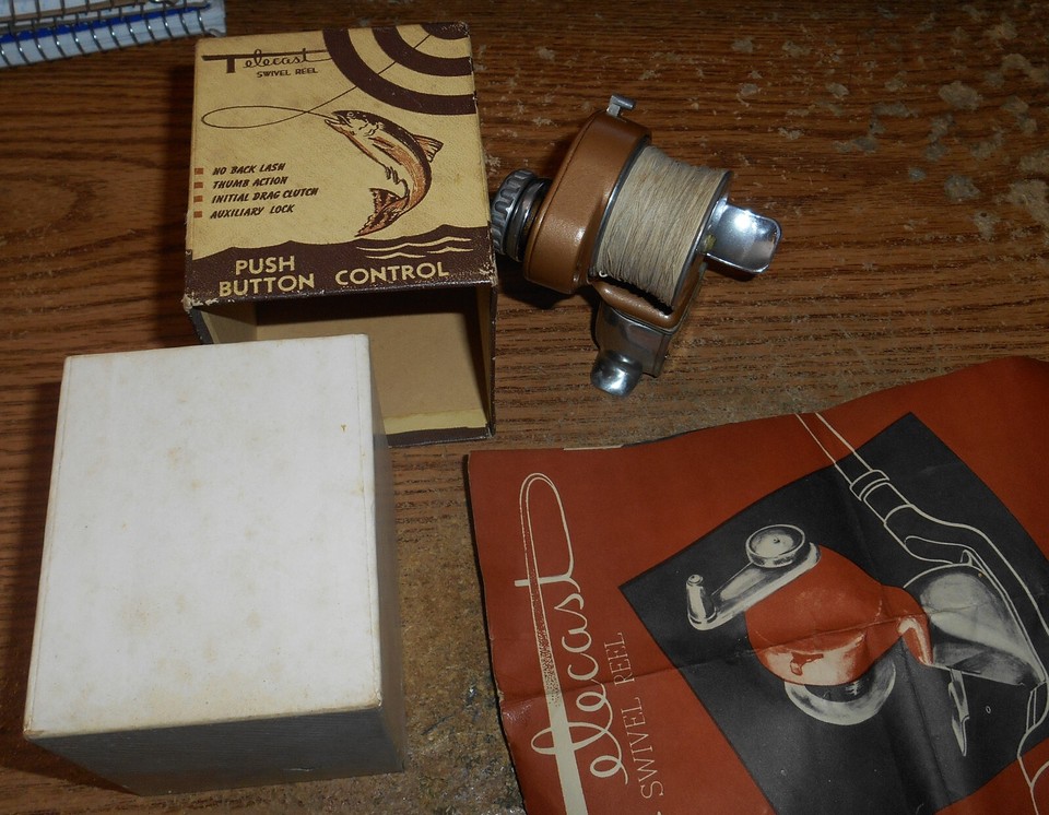 VINTAGE FIHE ENTERPRISES TELECAST SWIVEL REEL/IN BOX/ULTRA RARE! | eBay