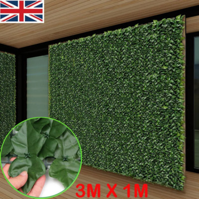 3M Artificial Hedge Ivy Leaf Garden Fence Wall Privacy Balcony ...