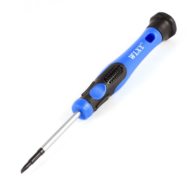 Blue Black Plastic Handle 2.5mm Wide Magnetic Tip Slotted Screwdriver ...