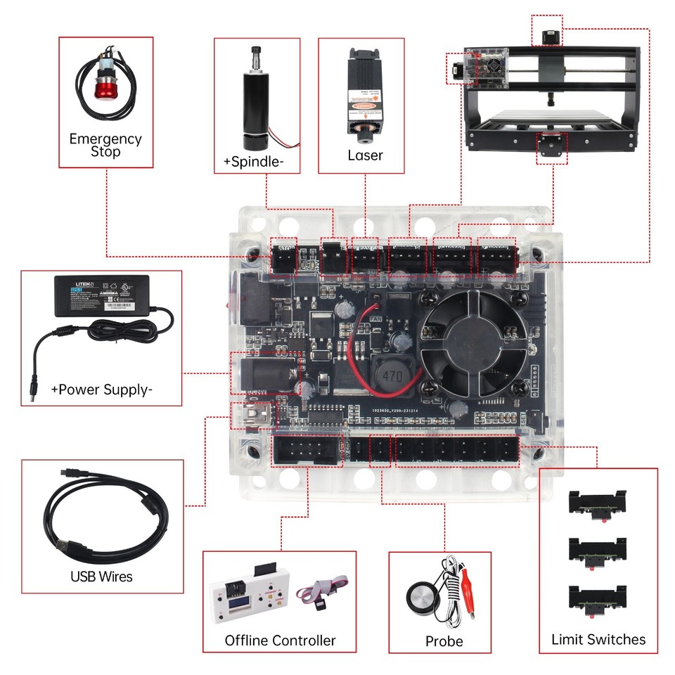 【US】Upgraded 3018-PRO 3 Axis CNC Router Machine Kit + GRBL Offline ...