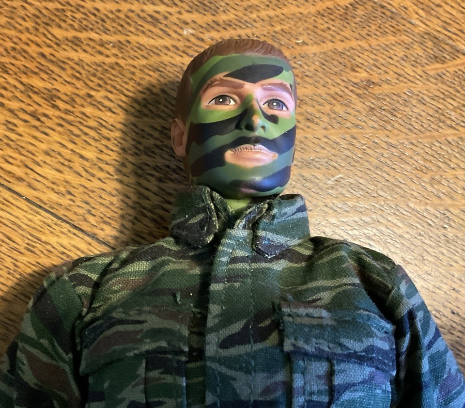 Vintage C&M 12" Jungle Camo Painted Face GI Army W Camo Outfit | eBay