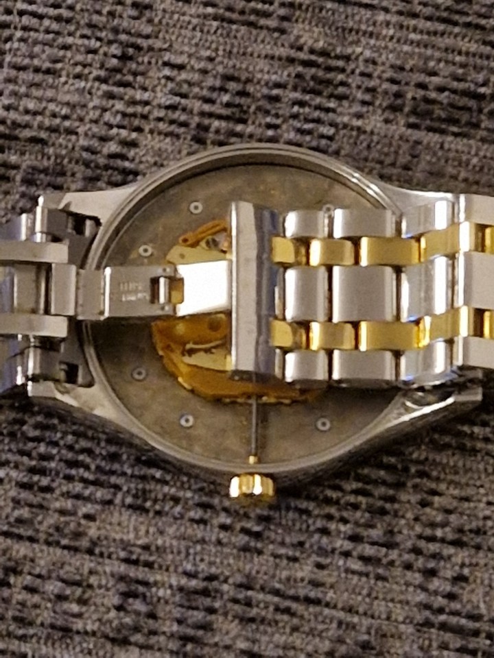 Bulova Men's Classic Two Tone Blue Dial 40mm Stainless Steel Watch ...