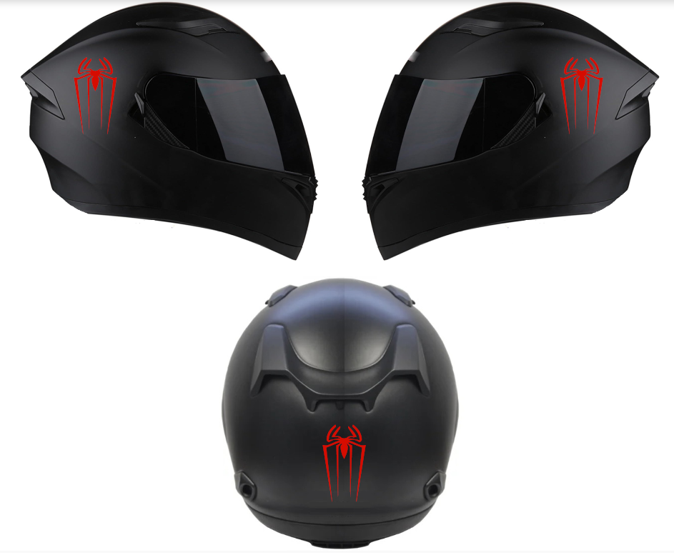 Spider man logo decals x3 Motorcycle helmet decals, Stickers set of 3 ...