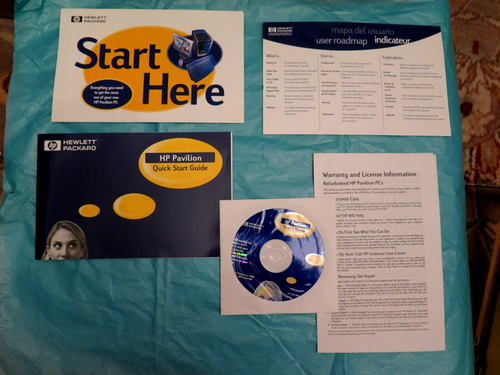 LOT 1999 HP Pavilion User's Guide CD, Quick Start Guide Manual, Start ...