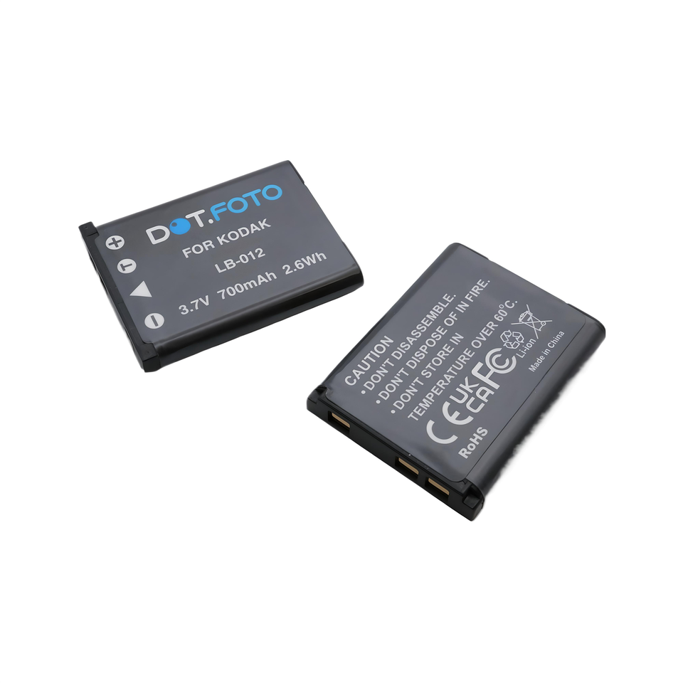 2x LB-012 3.7v / 700mAh Battery for Kodak PixPro SL5, FZ51, FZ52, FZ53 ...