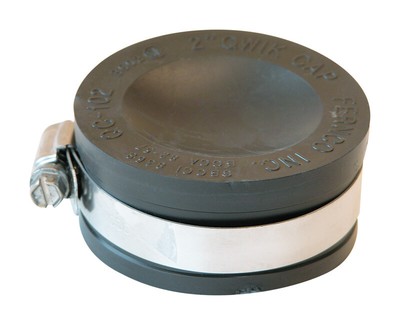 Fernco PQC-102 4.3 PSI PVC DVV Flexible Black Drain Pipe Test Cap 4 Dia ...