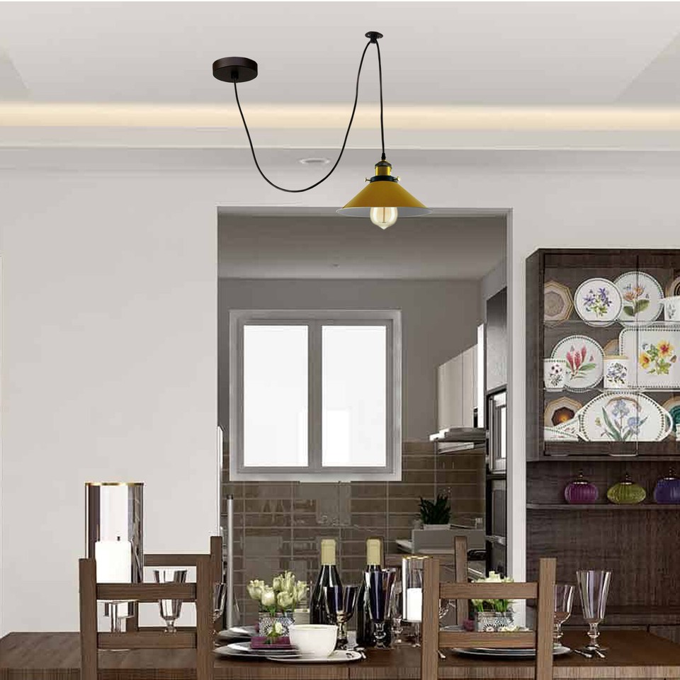 Vintage Ceiling Pendant Light Industrial Black Lamp Chandelier Retro ...