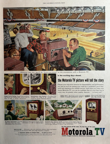 1952 Motorola Television Convention Model 17K13 Picture Tone Vintage ...