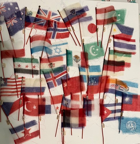 Vintage Small Silk Flags International 37 Flags Made in Japan | eBay