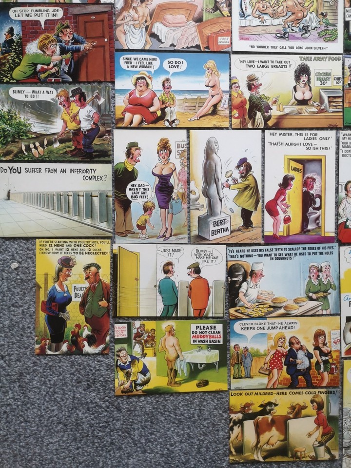 Job Lot Vintage Bamforth Seaside Comic Postcards Saucy Cardtoon ...