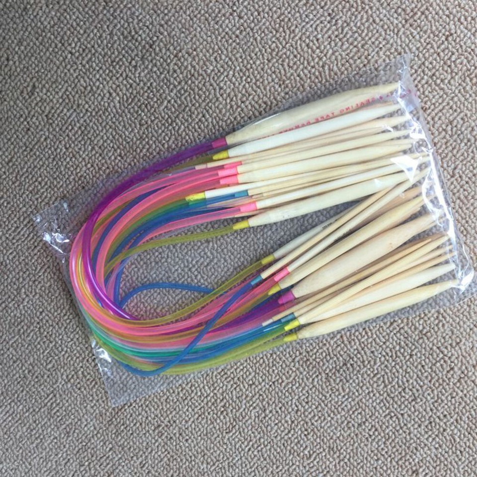 18 Pairs Wooden Bamboo Knitting Needle Tube Interchangeable Needles | eBay