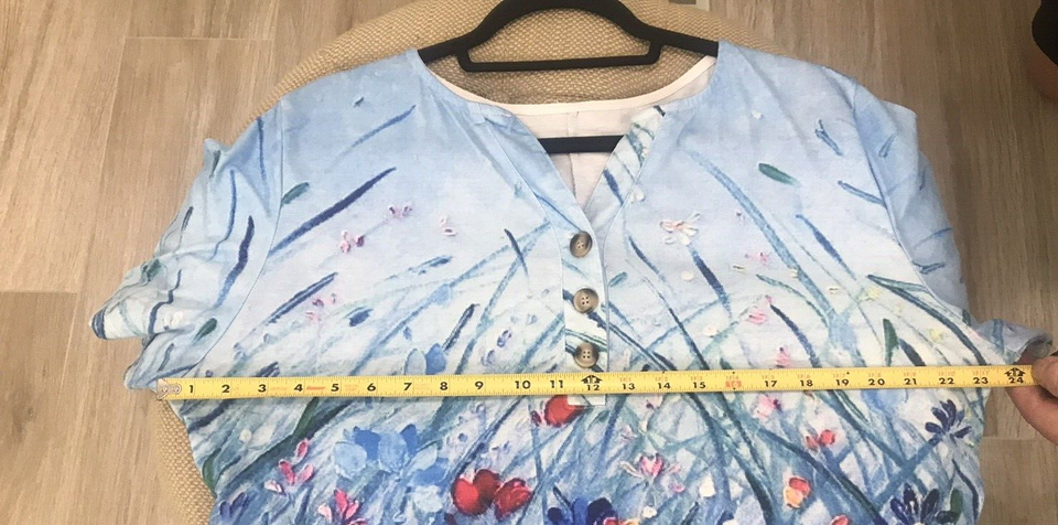 Floral Patio Lounge House Dress Full Length Sz XL Side Slit Pockets ...