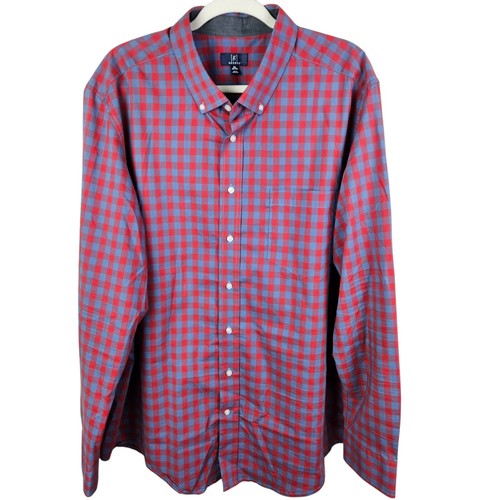 [g] George Classic Fit Button-Up Shirt Men's Size 2XL Long Sleeve Red ...
