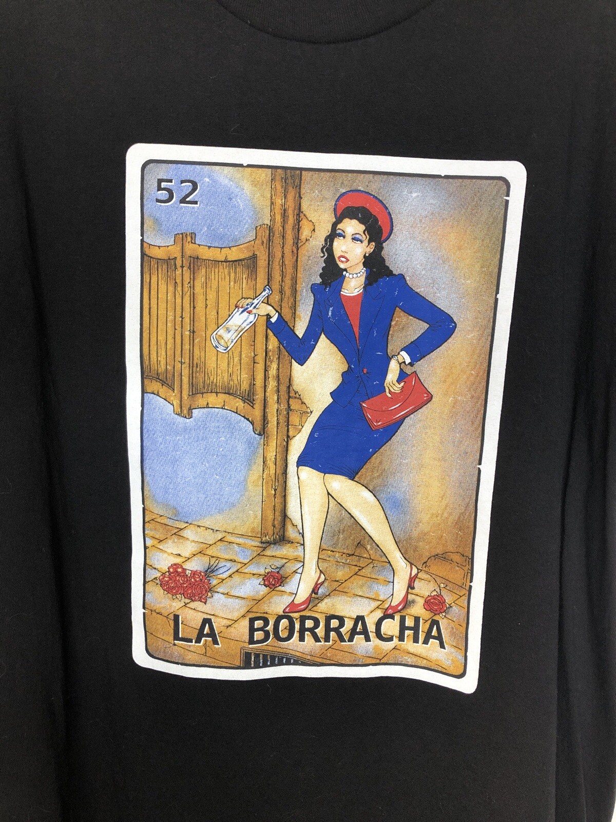 La Borracha Loteria Mexican Card Game T Shirt Black X… - Gem