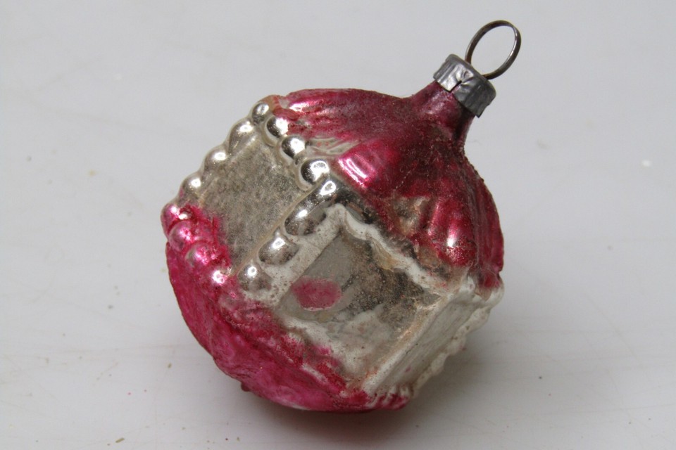 Vintage Glass DIAMOND Octagon Bumpy Sml Feather Tree Christmas Ornament ...