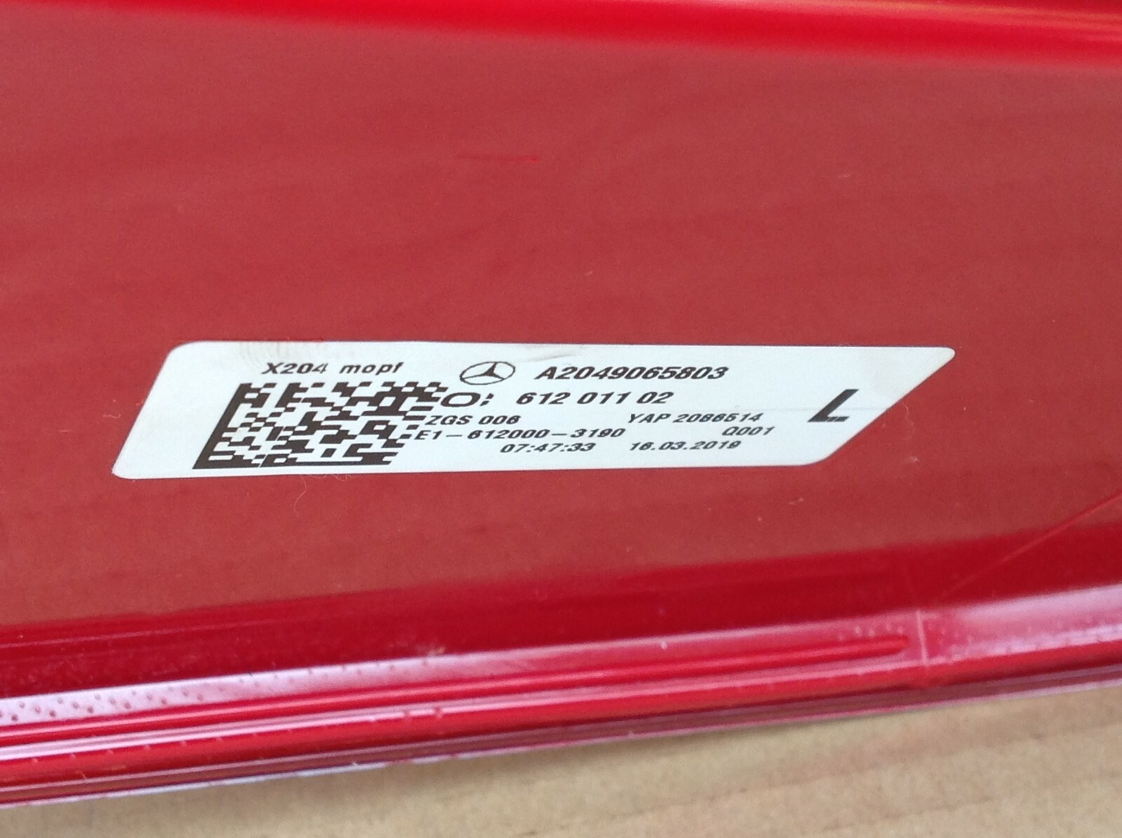 MERCEDES GLK X204 REAR LIGHT LAMP N/S LEFT SIDE 2012-2015 A2049065803 ...