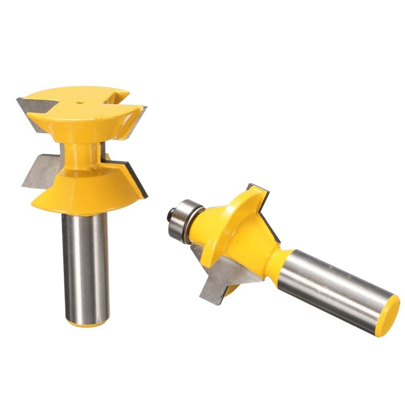1/2" Shank 120 Degree Matched Tongue and Groove Router Bit Set Edge ...