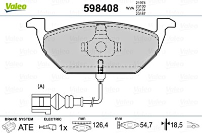 VALEO Disc Brake Pad Set Front For VW SKODA SEAT AUDI PLYMOUTH Bora ...