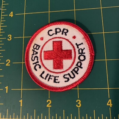 Vintage CPR Basic Life Support Patch Red Cross 2.5” Round 7P | eBay