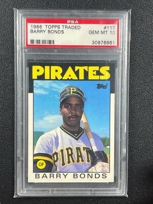 BARRY BONDS PSA 10 1986 TOPPS TRADED BASEBALL #11T ROOKIE CARD RC GEM ...