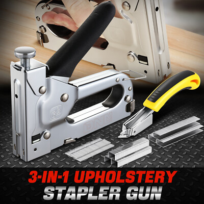 3-In-1 Heavy Duty Tacker Staple Gun Wood Craft Upholstery Stapler+4000 ...
