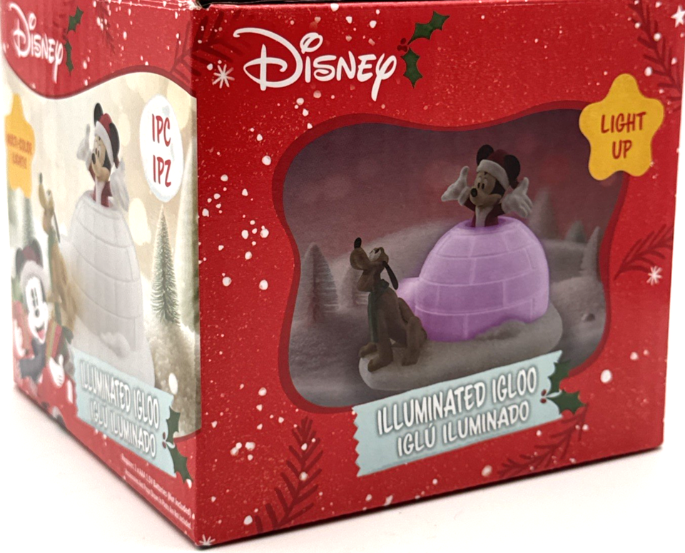 Disney Igloo Mickey Mouse Collectible Christmas Village Building w ...