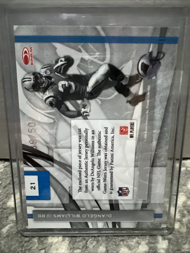 2009 Donruss Elite - Zoning Commission DeAngelo Williams Jerseys /50 3 ...