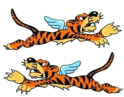 Flying Winged Tiger Stickers | 8.3" long | WWII Military Airplane Nose ...