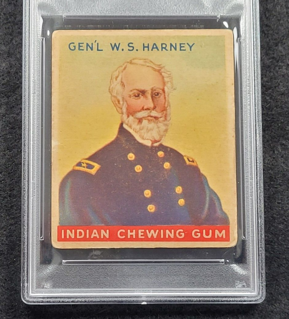 Rare 1933 GENERAL W.S. HARNEY INDIAN GUM Card-Tough Card-Great Graphics ...